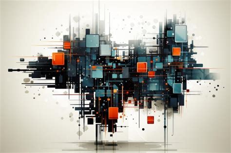 Premium Ai Image Abstract Technology Background With Squares And Rectangles