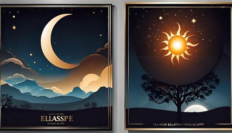 Sun And Moon In Solar Eclipse In Different Phases Premium Ai Generated Image