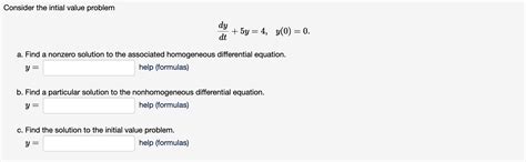 solved consider the intial value problem dtdy 5y 4 y 0 0 a
