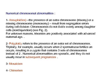 Chromosome Karyotype And Numerical Chromosomal Abnormalities Dr