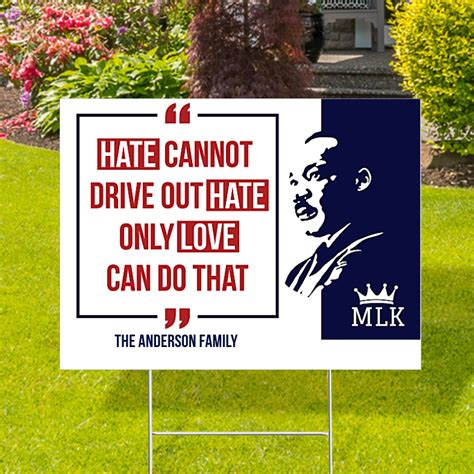 Customizable Hate Cannot Drive Out Hate Mlk Yard Signs Rushservicecom