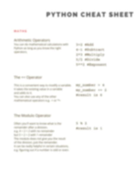 Solution Best Python Syntax Cheat Sheet Booklet Detailed Studypool