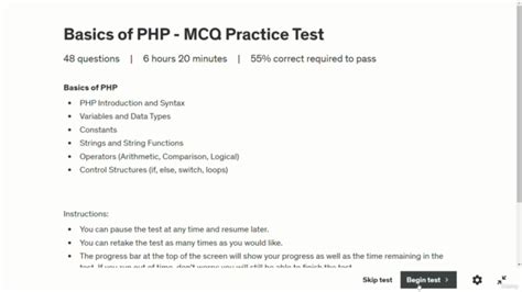 Php Interview Questions Practice Test Mcq Quiz Coupon Comidoc