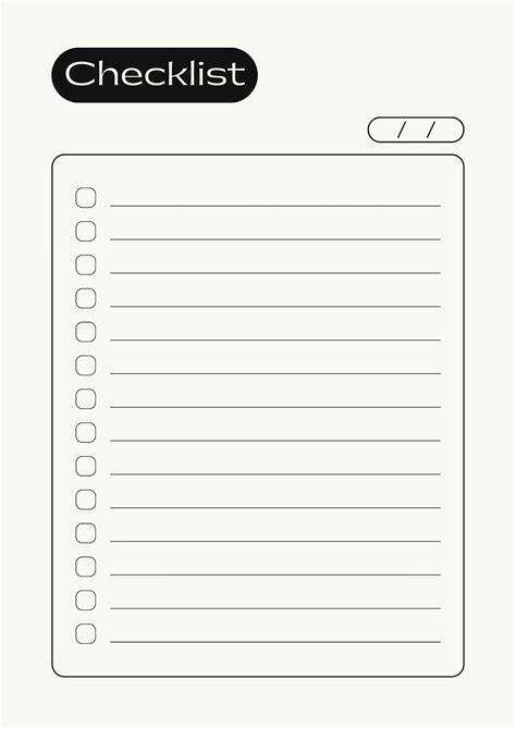 Blank Checklist Template Pdf