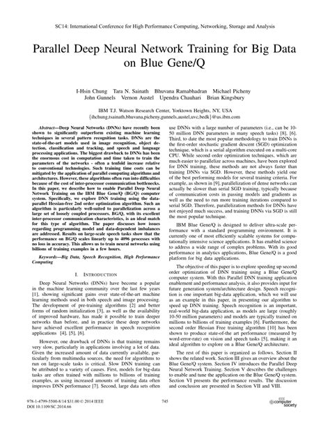 Pdf Parallel Deep Neural Network Training For Big Data On Blue Geneq