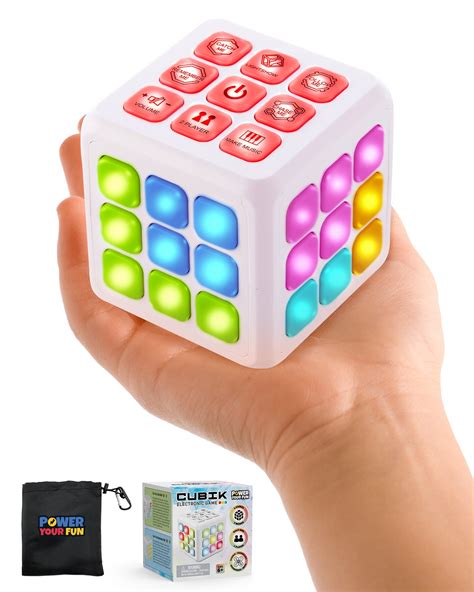 power your fun cubik led flashing cube memory game white michaels