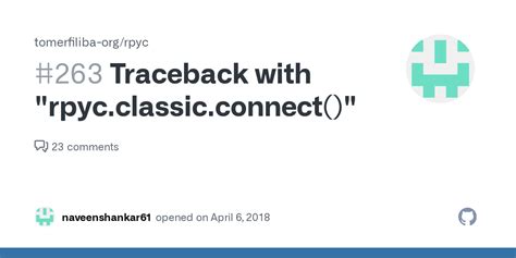 Traceback With Rpyc Classic Connect Issue Tomerfiliba Org Rpyc GitHub
