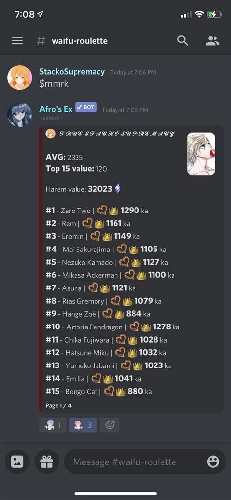 Finally Reached Lowest TS Value In A Public Server R Mudae