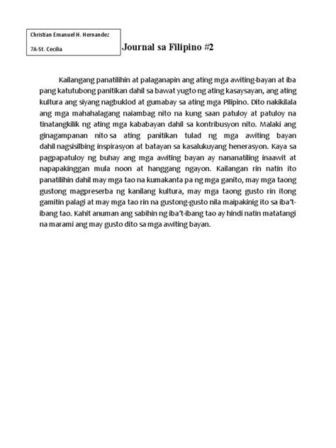 journal sa filipino 2 pdf