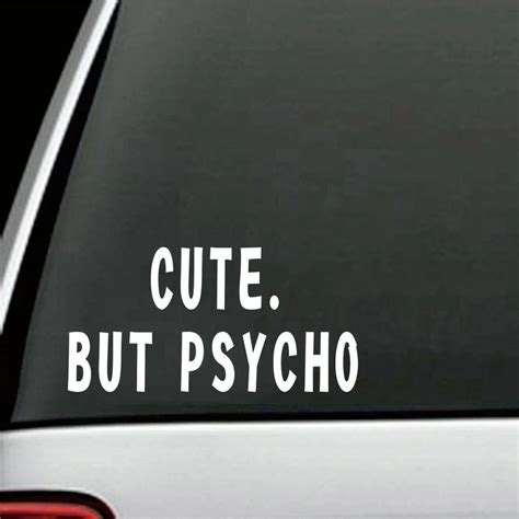 20 10cm Cute But Psycho Car Bumper Sticker Girly Funny Drift Jdm Wall