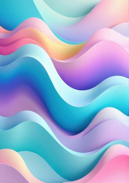 Abstract Wavy Design With Soft Pastel Colors Creating A Soothing Visual Effect Premium Ai
