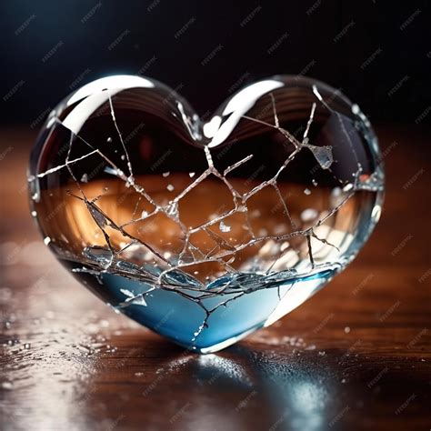 Premium Photo Shattered Broken Heart Made From Glass Fragile Romantic
