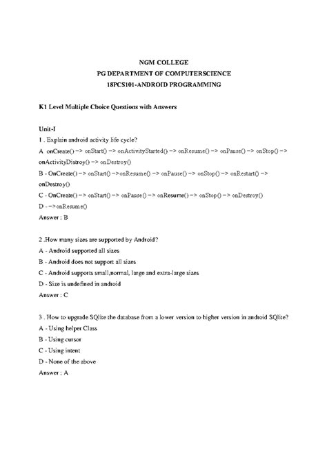 Msc Cs Odd Sem 18pcs101 Android Programming Dd Ngm College Pg