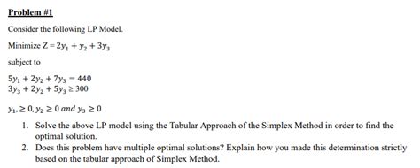 Solved Please Solve The Following Problem Using The Tabular Chegg Com