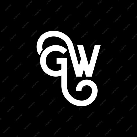 검은색 바탕에 글자 로고 디자인 Gw 크리에이티브 이니셜 Gw Creative Initials 글자 로그 컨셉 Gw Letter Design 프리미엄 벡터