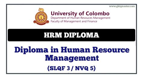 Diploma In Human Resource Management University Of Colombo Master
