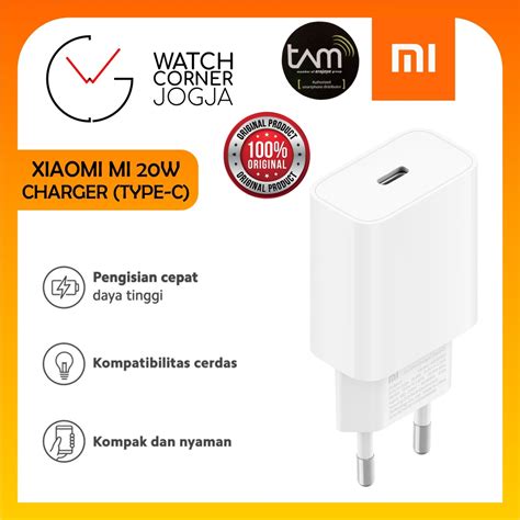 Jual Xiaomi Mi Charger 20W Type C Fast Charging Adaptor Kepala Charger ORIGINAL GARANSI RESMI