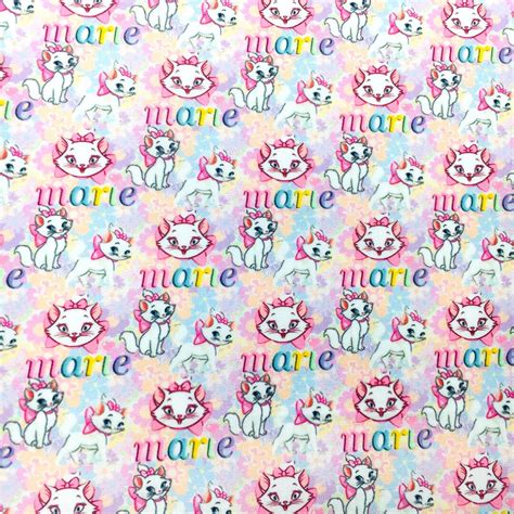 Marie Cat Fabric Aristocats Pink White Furred Kitten Fabric Etsy
