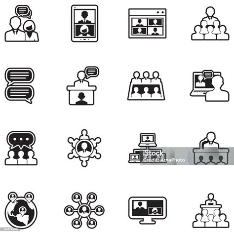 토론 아이콘 채우기 디자인이있는 선 벡터 그림입니다 Brand Name Online Messaging Platform에 대한