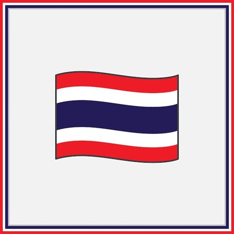 태국 국기 만화 벡터 일러스트 레이 션 태국 플랫 아이콘 개요 국가 태국 국기의 국기 프리미엄 벡터
