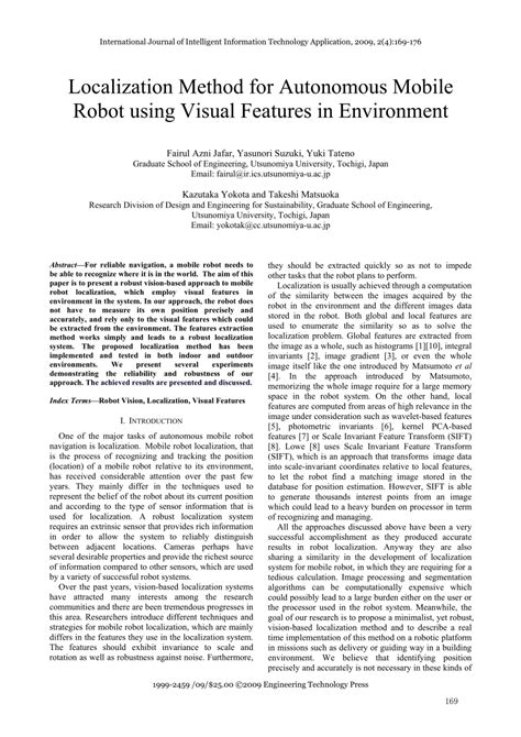 Pdf Localization Method For Autonomous Mobile Robot Using Visual Features In Environment
