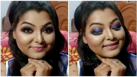 Navy Blue Smokey Eyes With Nude Lips Makeup Tutorial 2020 By