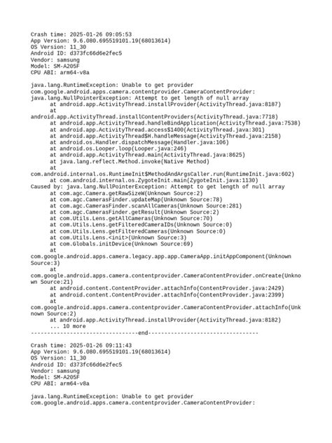 Crash20250126 Pdf Android Operating System Mobile Phones