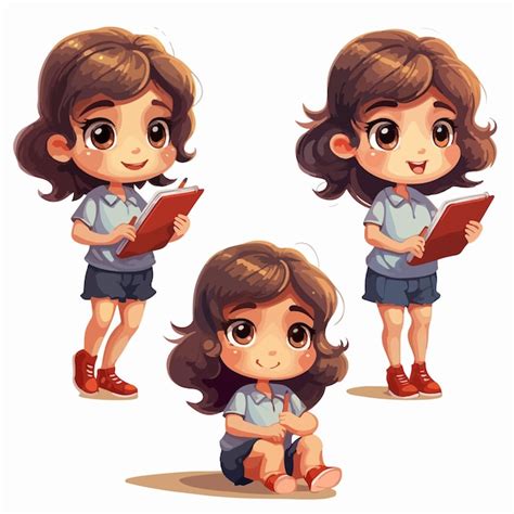 Premium Vector Girl Holding Notepad And Writing