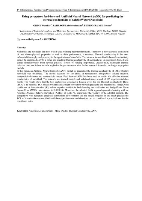 Pdf Using Perceptron Feed Forward Artificial Neural Network Ann For