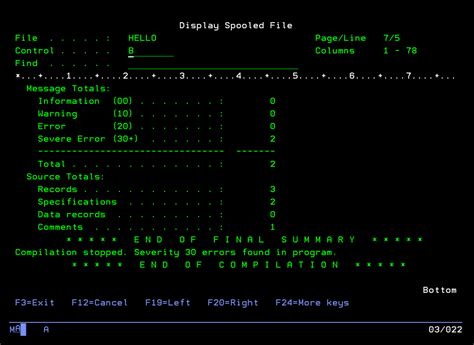 Compiler Errors Rpgle Tutorial Rpgle Tutorial As400 Iseries