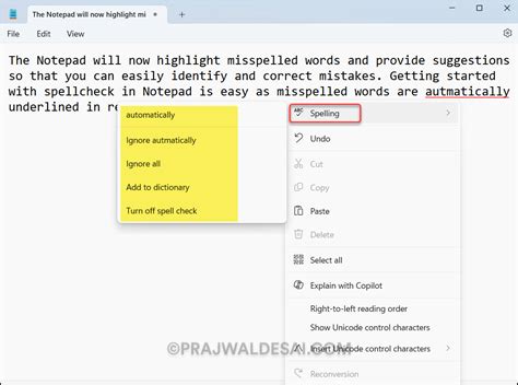 Enable Spell Check And Autocorrect In Notepad On Windows 11