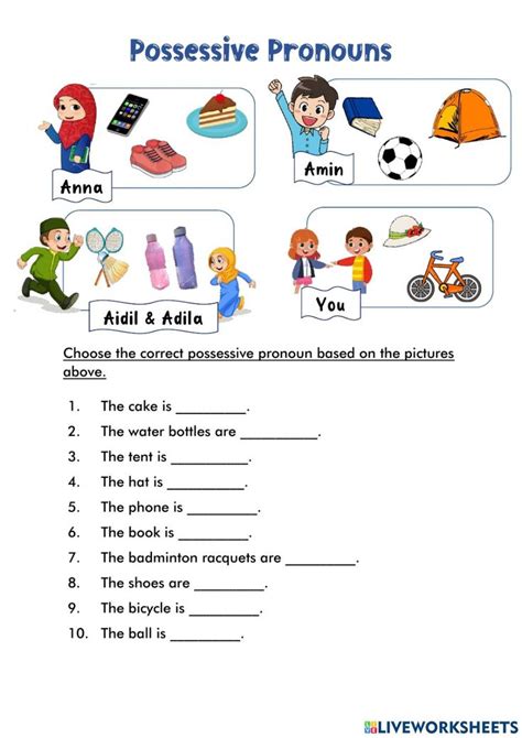 Possessive Pronouns Online Exercise For 4 Possessive Pronoun