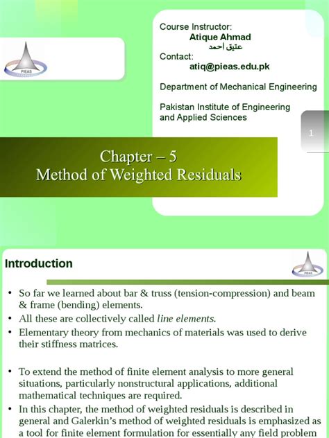 Ch5 Method Of Weighted Residuals Pdf Finite Element Method Partial Differential Equation