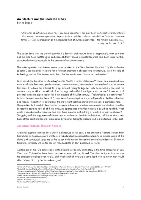 Pdf Architecture And The Dialectic Of Sex