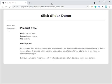 Tutorial Slick Slider Part 3 Thumbnail Slider Bayu Studio