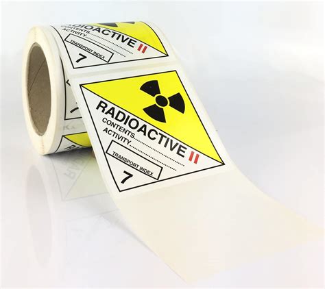Class 7 Labels Radioactive Label Yellow Ii 100mm Rolls