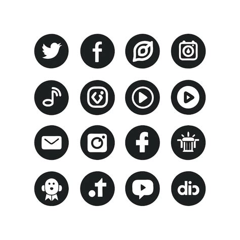 소셜 미디어 아이콘 개념 터 세트 프리미엄 벡터