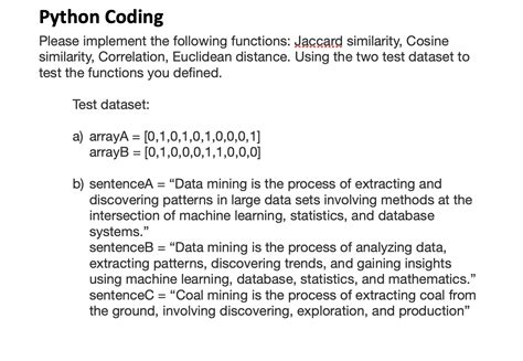 Solved Python Coding Please Implement The Following Chegg