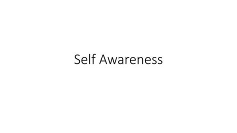 Self Awareness Value Added Course Pptx