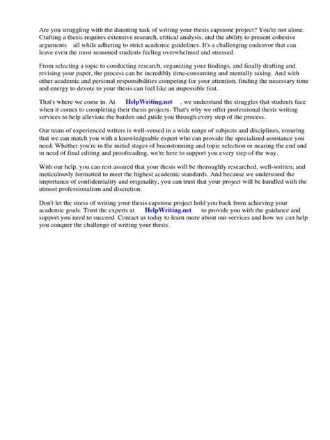 thesis capstone project pdf