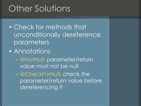 Ppt Static Analysis Tuning For Null Pointer Bugs Evaluation