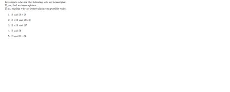 solved 1 isomorphism exercises let n−{0 1 2 3 …} be the set