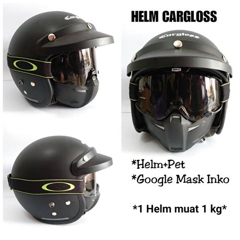 Jual Paket 1 Kg Helm Retro Cargloss Murah Hitam Doff Jual Helm