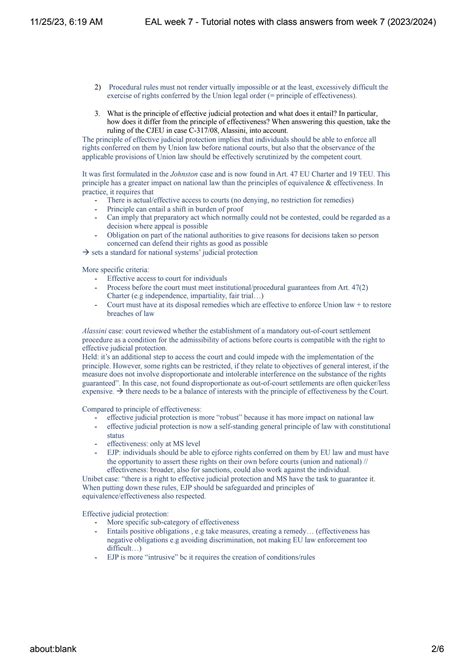 solution eal week 7 tutorial notes with class answers from week 7 2023
