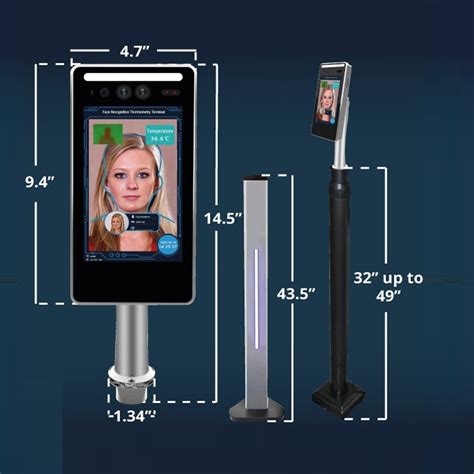 HD Biometric Linux Inch Forehead Thermometry Face Recognition Terminal For Safety Access Control