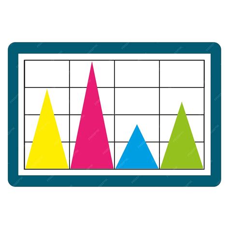 Premium Vector Colored Cone Charts On A Tablet Vector Illustration Eps 10