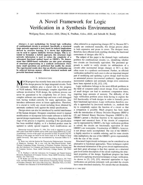 Pdf A Novel Framework For Logic Verification In A Synthesis Environment