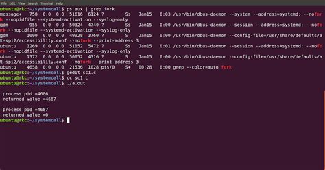 Operating System Fork System Call Programs Ubuntu