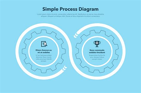 2 단계와 현대 기어 비즈니스 프로세스 다이어그램 블루 버전 개념에 대한 스톡 벡터 아트 및 기타 이미지 개념 개발 그래프 Istock