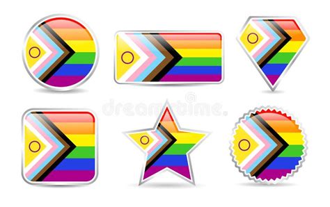 The Intersex Progress Flag 2slgbtqia Community Icons Stock Vector